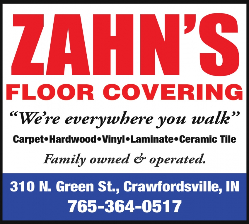 Carpet - Hardwood - Vinyl, Zahn's Floor Covering, Crawfordsville, IN