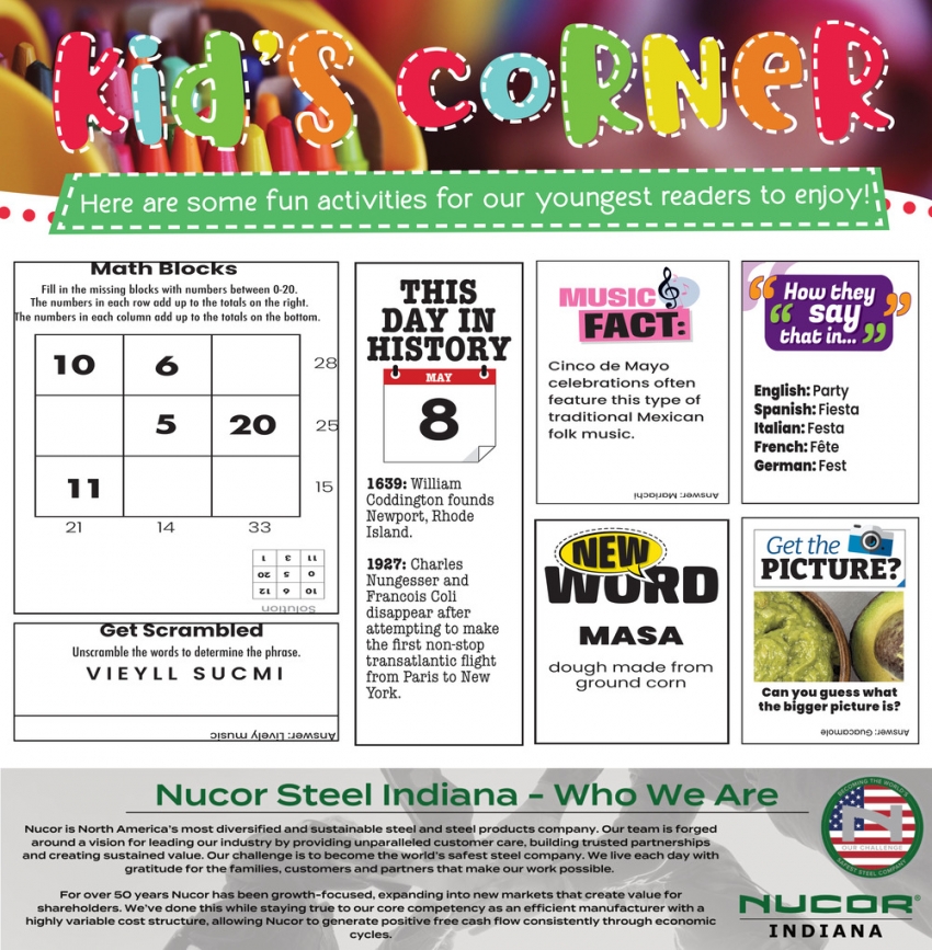 Kid's Corner, Nucor Steel Indiana, Crawfordsville, IN